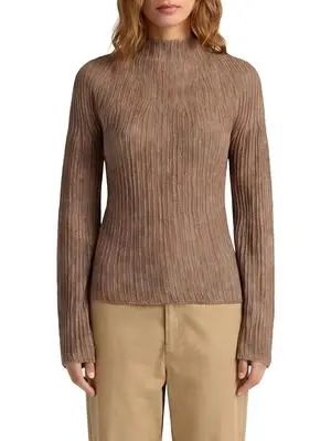 Momoni Momonì Pleated Viscose Lurex Jumper Brown