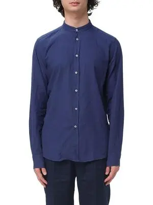 MANUEL RITZ Linen And Cotton Casual Shirt - Blue