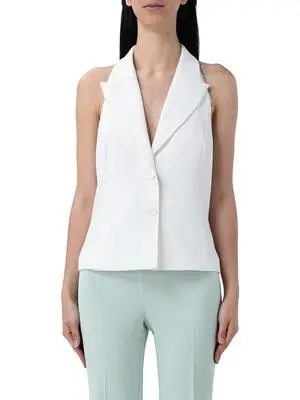 Pinko Single-breasted Beaded Vest - White