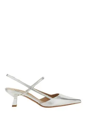Roberto Festa Amai Laminated Leather Slingback Pumps - Silver