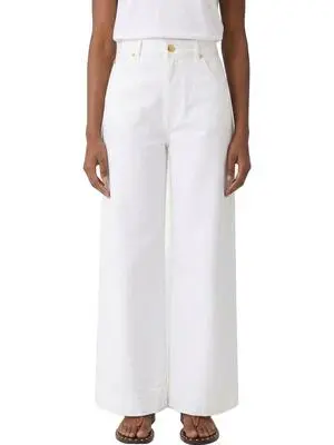 Alberta Ferretti Wide Leg Cotton Palazzo Pants - White