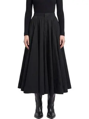 Balenciaga Cotton Midi Skirt - Black