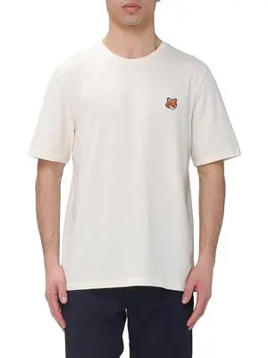 Maison Kitsuné Cotton T-shirt With Logo - Beige