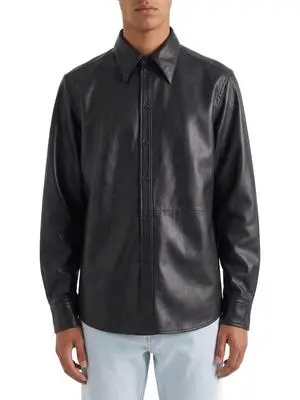 Dolce & Gabbana Nappa Leather Shirt - Black