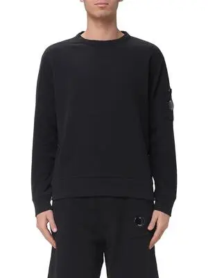 C.P. COMPANY Cotton Crewneck Sweatshirt With Logo Detail - Black