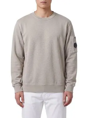 C.P. COMPANY Cotton Crewneck Sweatshirt With Logo Detail - Grey