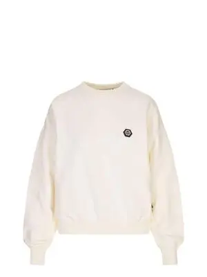 Philipp Plein Embellished Logo Sweatshirt - White