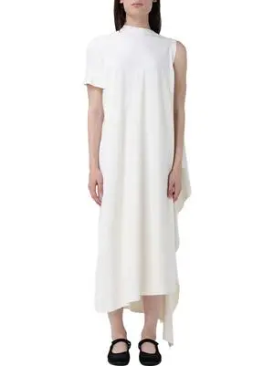 Coperni One-shoulder Midi Dress In Stretch Viscose - White