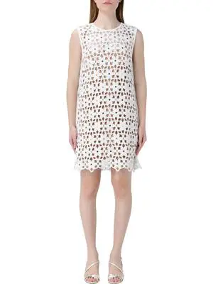 Michael Kors Crochet Mini Dress With Stud Embellishments - White