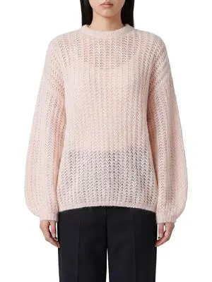 TOTEME Crewneck Balloon Sleeve Sweater - Pink