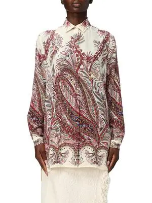 Etro Paisley Print Silk Shirt - Burgundy