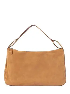 TWINSET Liliane Suede Shoulder Bag - Brown