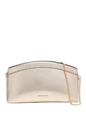 Michael Kors Michael Kors Small Athena Convertible Clutch In Metallic Leather Gold