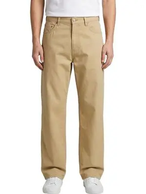 MAISON MARGIELA Wide Cotton Blend Trousers - Beige