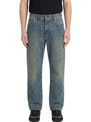 Balmain Monogrammed Denim Jeans - Grey