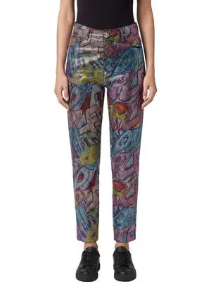 Philipp Plein High-waisted Straight Jeans With Embroidery And Rhinestones - Blue