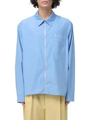 Marni Organic Cotton Shirt With Logo - Blue