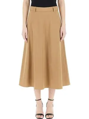SEMICOUTURE Cotton Midi Skirt - Brown