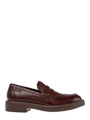 Camper Loafers With Broguing Detail - Brown