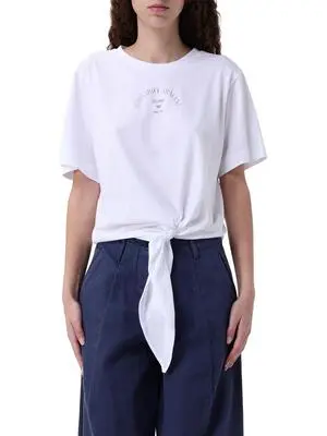 Emporio Armani T-shirt With Front Tie Detail - White