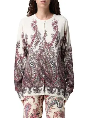Etro Paisley Print Cardigan - Burgundy