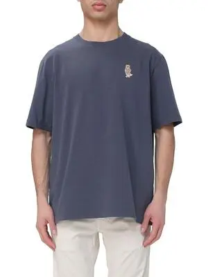 Maison Kitsuné Cotton T-shirt With Logo - Blue
