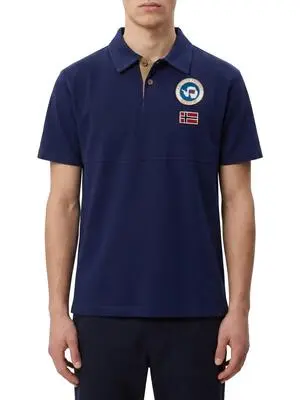 NAPAPIJRI Cotton Polo Shirt With Logo - Blue
