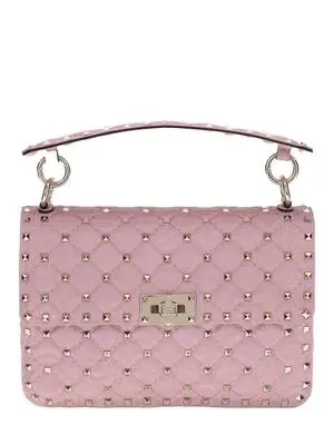 Valentino Garavani Rockstud Matelassé Nappa Leather Bag - Pink