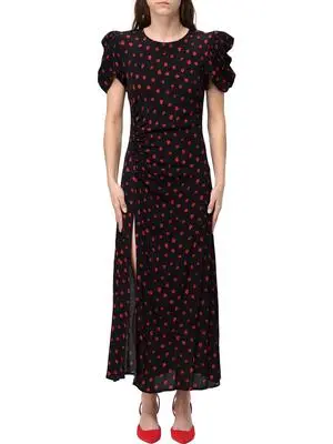 MAR DE MARGARITAS Midi Dress With Floral Print - Black 1