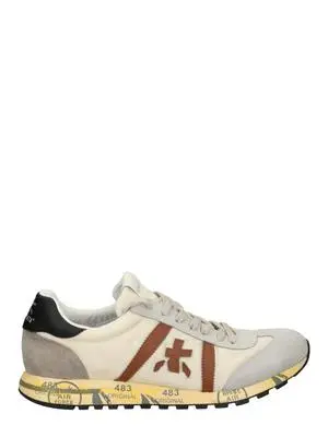 Premiata Lucy Low Top Sneakers In Suede And Nylon - White