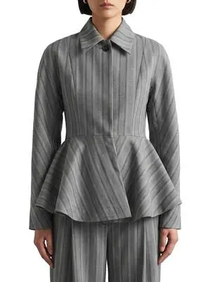 Stella McCartney Stella McCartney Striped Wool Jacket Grey