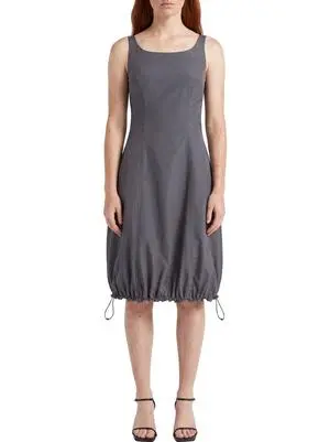 Coperni Viscose Cady Mini Dress With Drawstring Hem - Grey