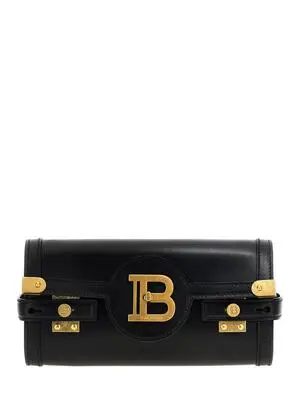 Balmain Leather Chain Shoulder Bag - Black