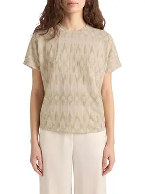 Momoni Abstract Jacquard T-shirt - Beige
