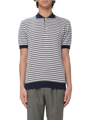 MANUEL RITZ Knitted Polo Shirt - Blue