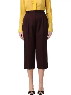Elisabetta Franchi Cropped Crêpe Trousers - Brown