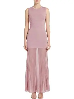TWINSET Lurex Viscose Knit Maxi Dress - Pink
