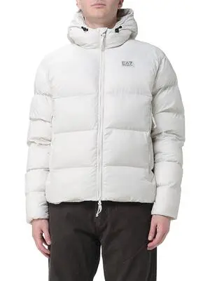 EA7 Quilted Puffer Jacket With Hood - Silver