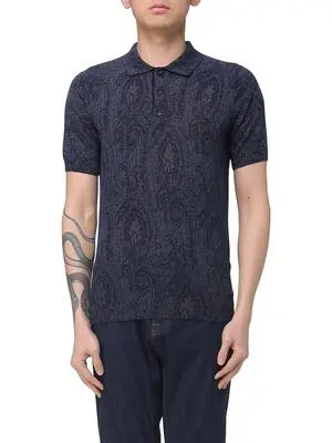 Etro Paisley Cotton Polo Shirt - Blue