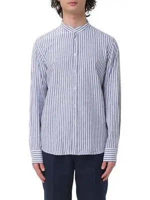 MANUEL RITZ Linen And Cotton Casual Shirt - Blue
