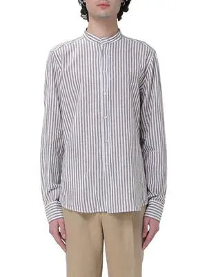 MANUEL RITZ Linen And Cotton Casual Shirt - Brown