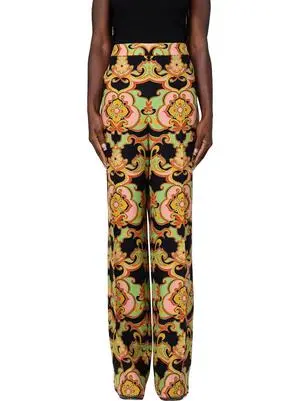 Etro Palazzo Trousers In Jersey With Ethnic Print - Multicolor