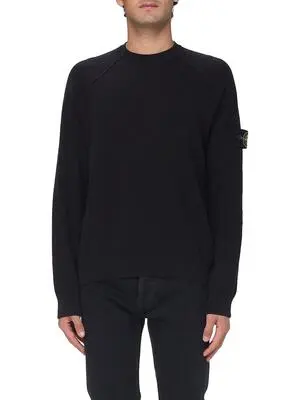 Stone Island Light Raw Hand Organic Cotton Knit Crewneck Sweater - Blue