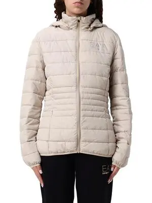 EA7 Padded Zip-up Jacket With Hood - Sand