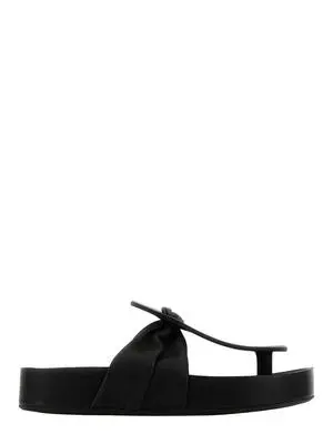 UMA WANG Leather Thong Style Mule Sandals - Black