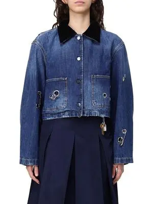 Marc Jacobs Cropped Jacket With Punk Embellishments - Denim