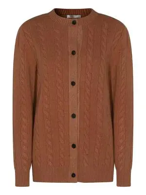 THE ROW Cable Knit Cardigan - Brown