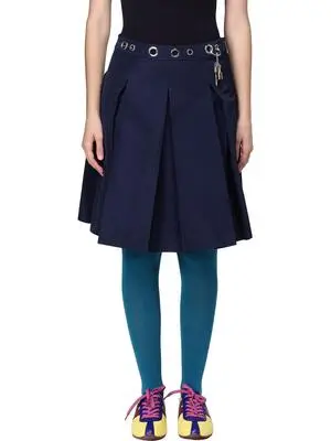 Marc Jacobs Cotton And Nylon Pierced Flared Skirt - Blue