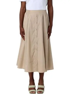 TWINSET Cotton A-line Midi Skirt - Rope