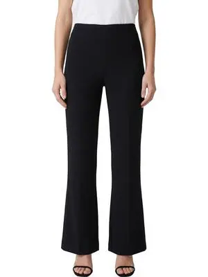 Alberta Ferretti Flared Crêpe Cropped Trousers - Black